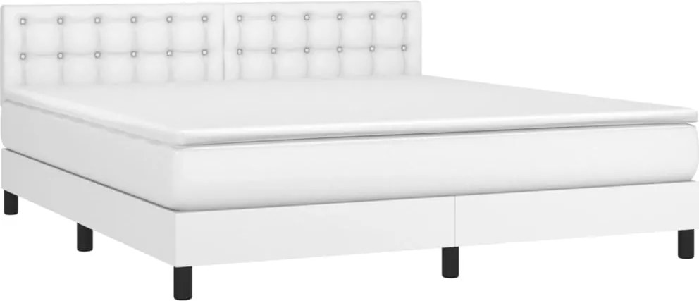 Box spring postel s matrací bílá 180x200 cm umělá kůže 3141138