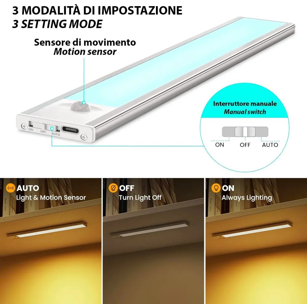 VELAMP Dobíjecí LED světlo LT040 se senzorem pohybu