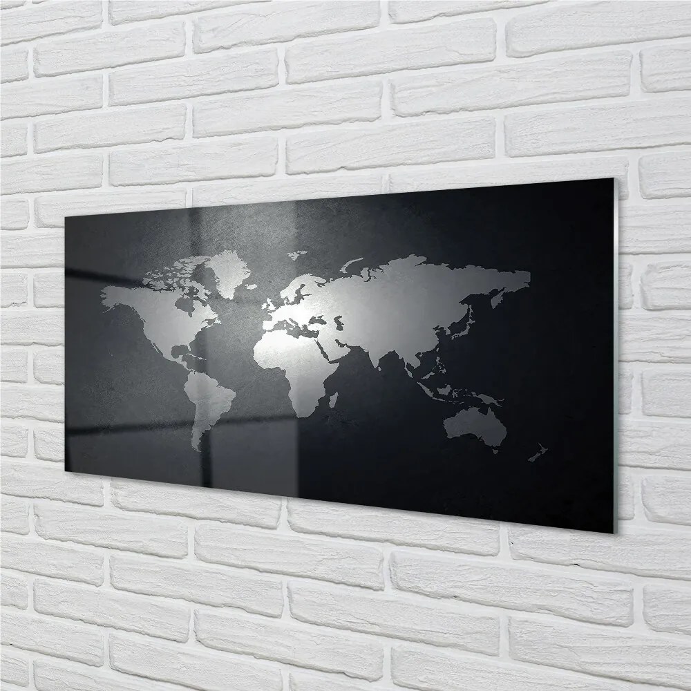 Obraz na skle Černém pozadí White mapa 120x60 cm