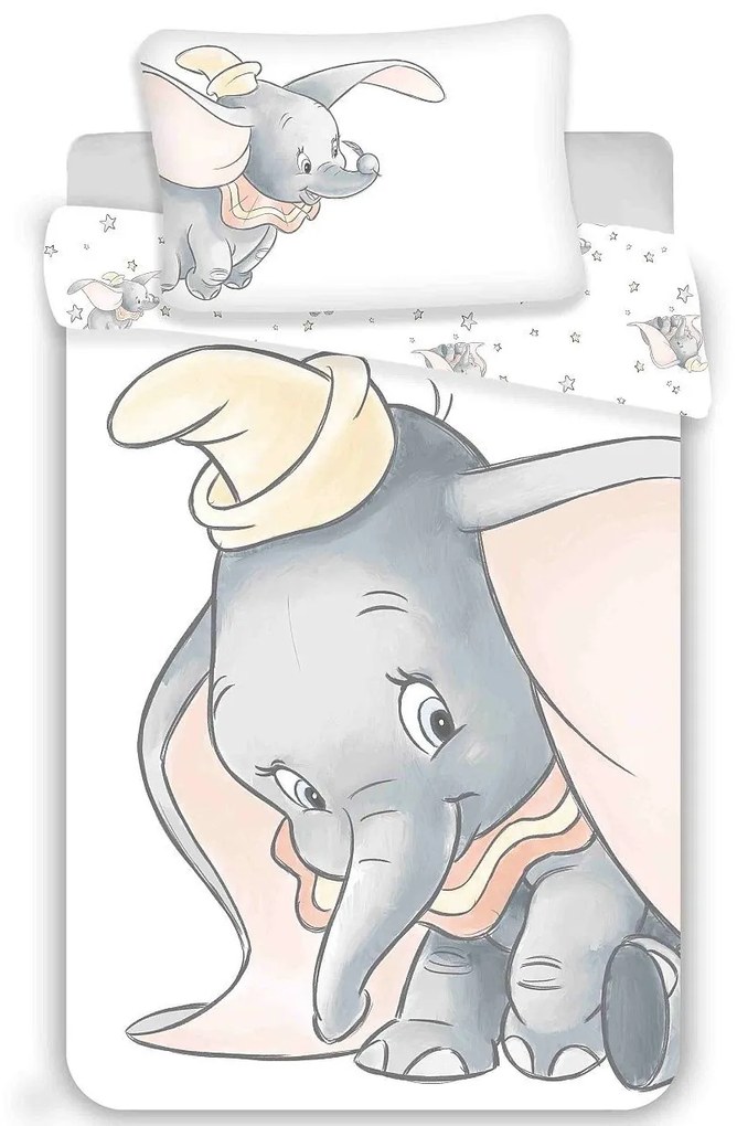 Povlečení do postýlky Dumbo grey 100x135, 40x60 cm