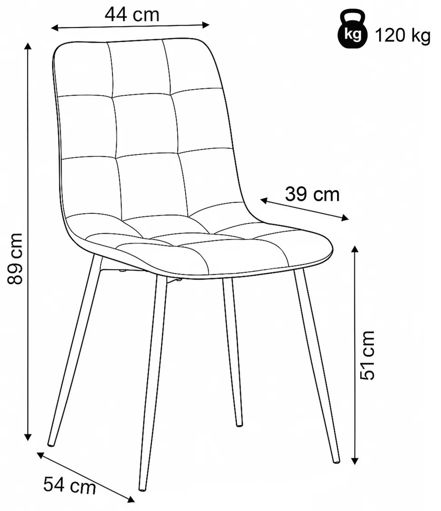 Sada jídelních židlí Vintage CT-281 BK3, 4 ks