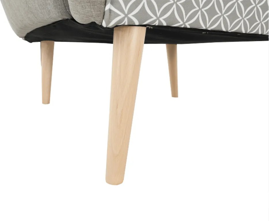 designové křeslo, ušák, látka capuccino/vzor, Tempo Kondela BELEK
