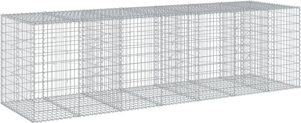 Gabionový koš s víkem 350 x 100 x 100 cm pozinkované železo 3295195