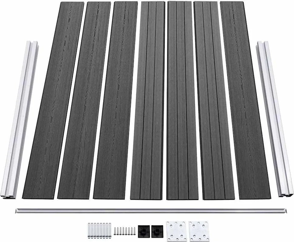 Set plotového dílce WPC 353 x 146 cm černý 3070459