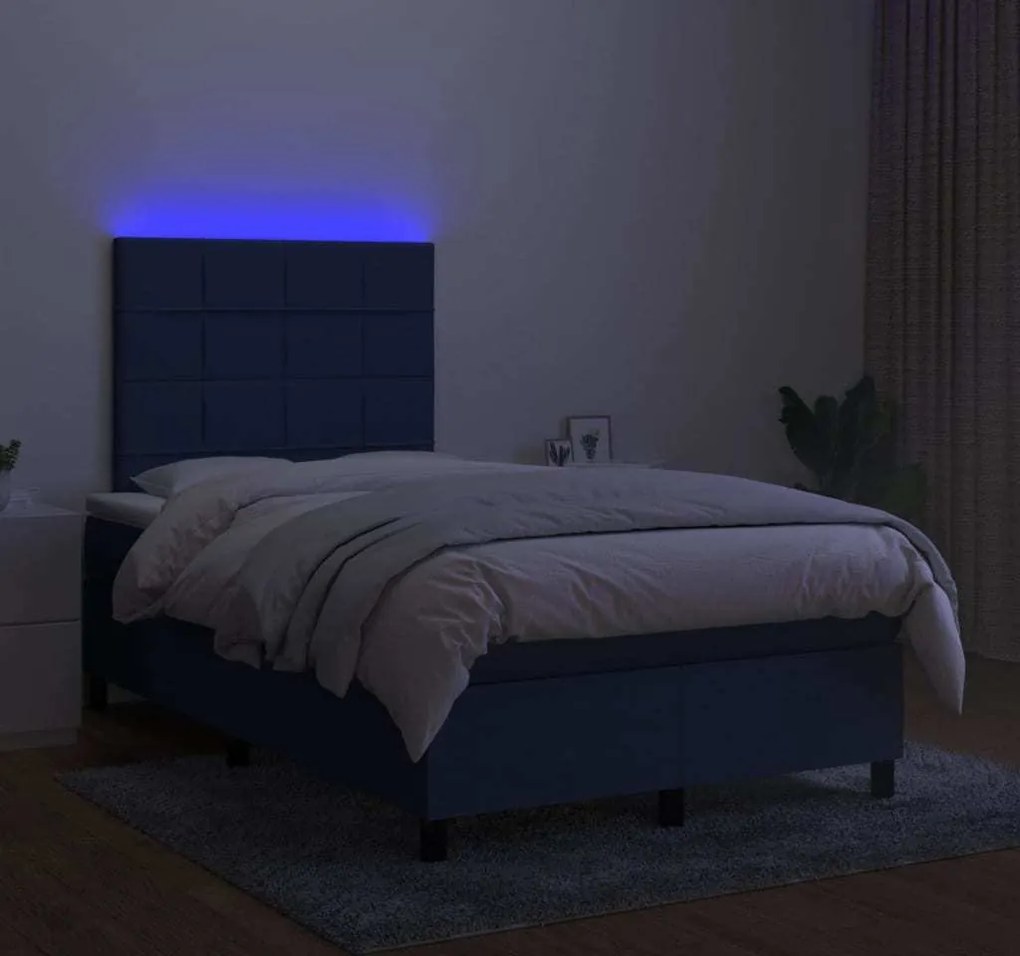 vidaXL Box spring postel s matrací a LED 120 x 200 cm textil [3134867] Barva: světle šedá