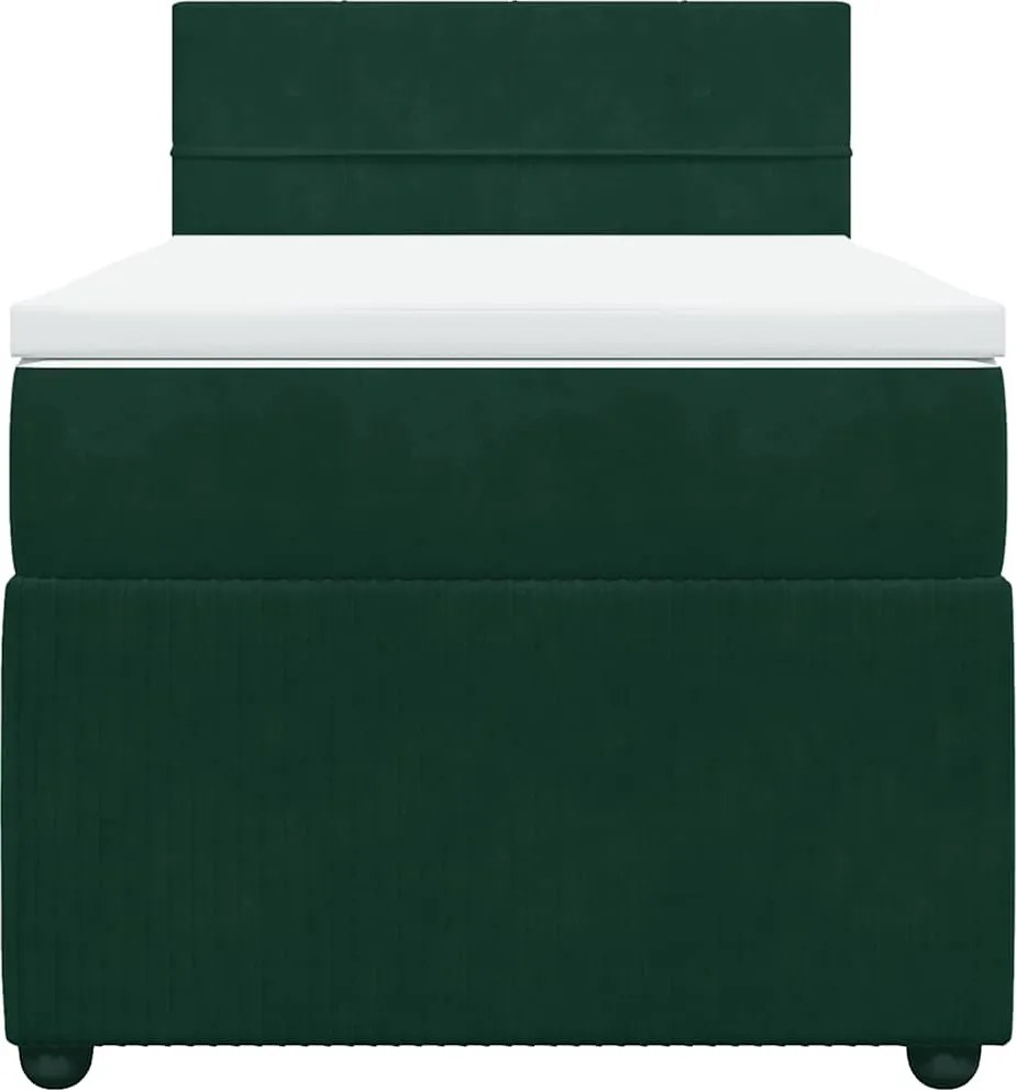 Box spring postel s matrací tmavě zelená 80 x 200 cm samet 3289893