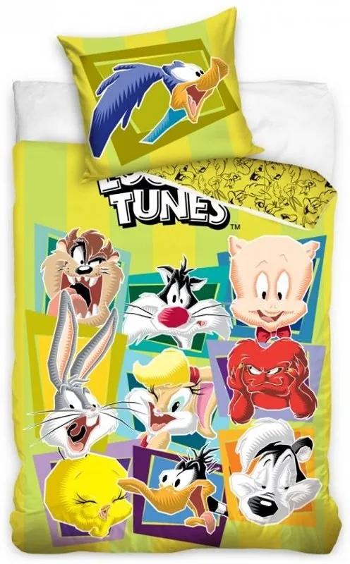 Carbotex · Ložní povlečení Looney Tunes - Tweety, Porky, Bugs Bunny - Warner Bros - 100% bavlna - 70x80 cm + 140x200 cm - Certifikát ÖKO-TE