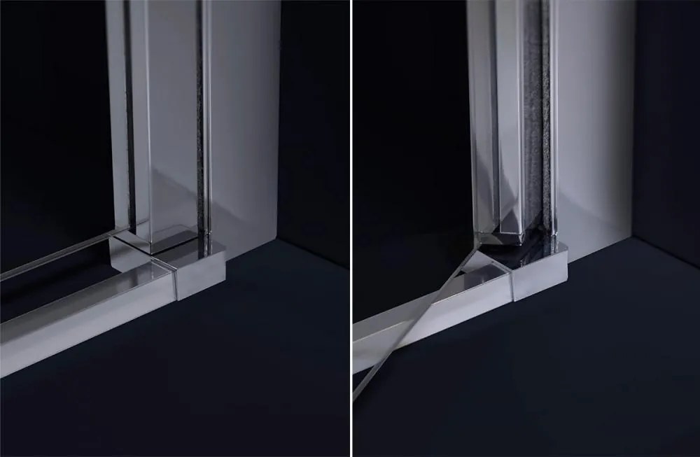 Glass 1989 Soho - Sprchový kout otevíravé dveře, velikost vaničky 100 cm, profily chromové, čiré sklo, GQW0005T500