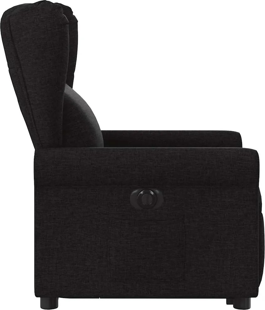Elektrické zvedací polohovací křeslo černé textil 3303396