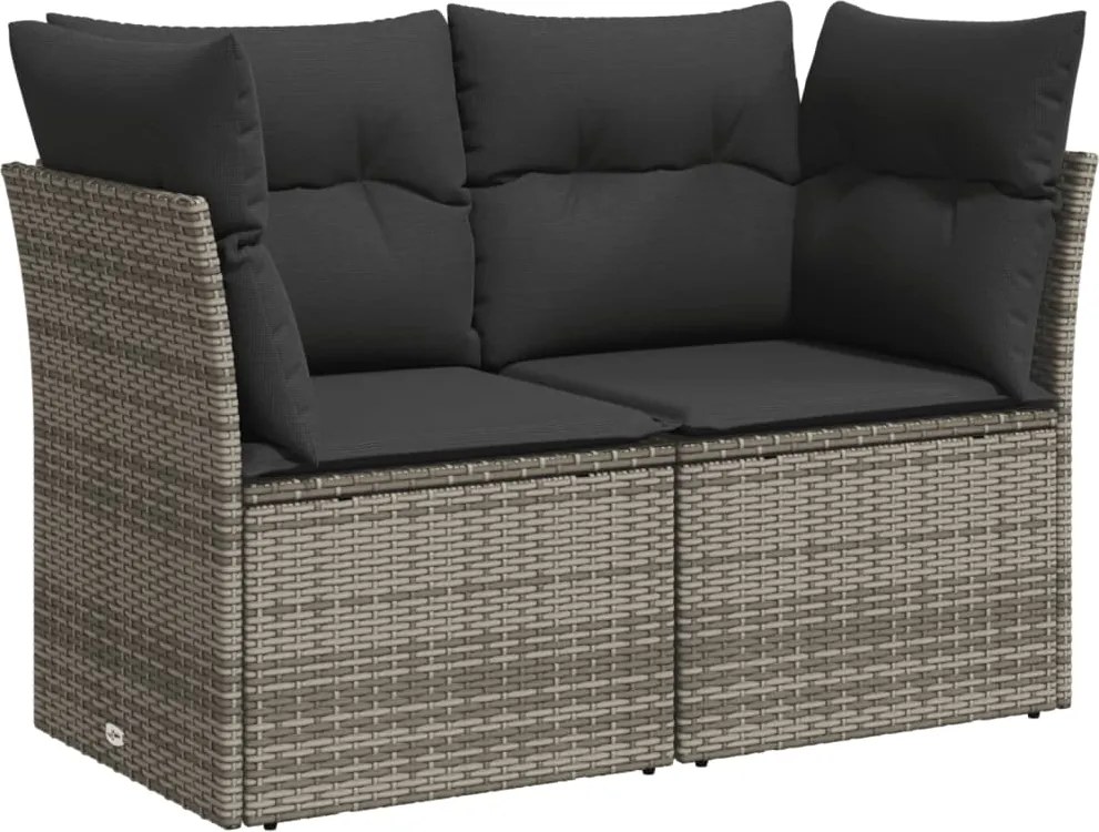 10dílná zahradní sedací souprava s poduškami šedá polyratan 3269390