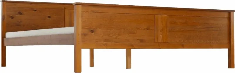 Postel, 160x200, borovicové dřevo v odstínu dub, PROVO NEW Kondela 0000400848
