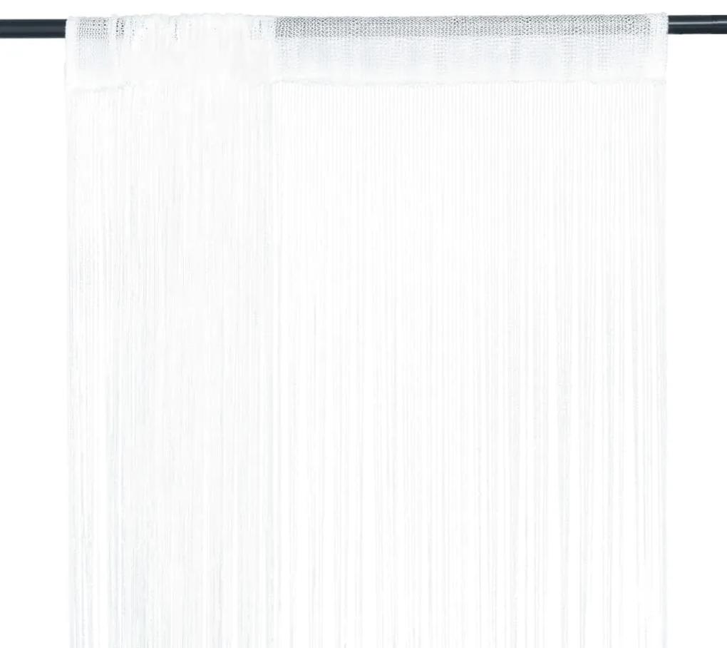 132399 vidaXL Provázkové záclony, 2 ks, 140x250 cm, bílá
