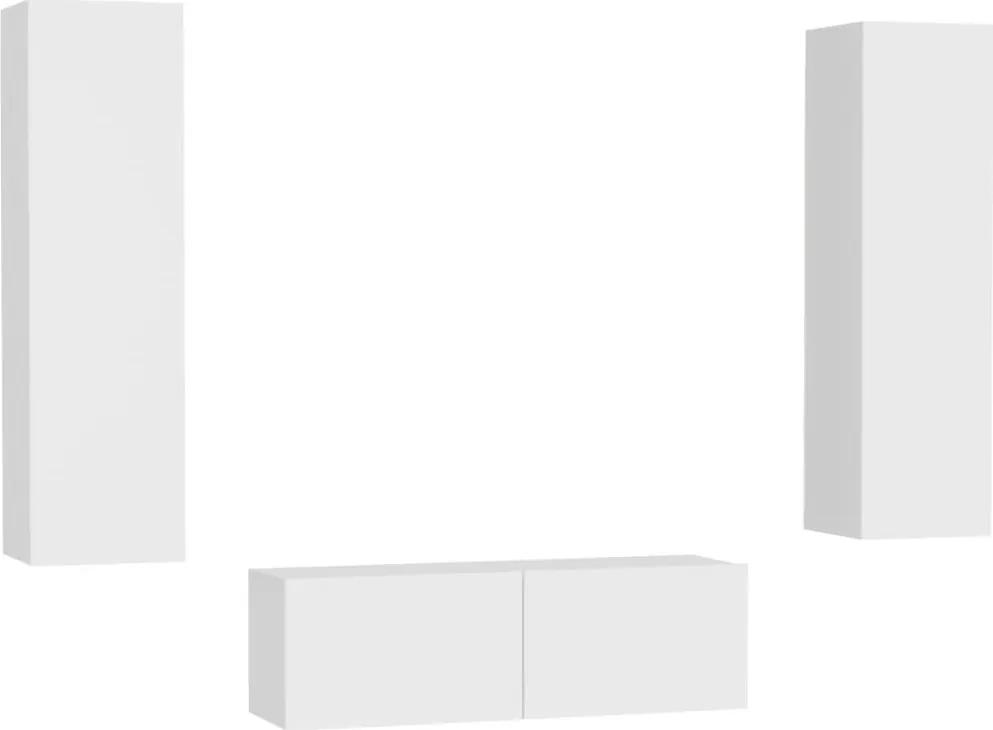 vidaXL 3dílný set TV skříněk dřevotříska [3078659] Barva: Betonová šedá
