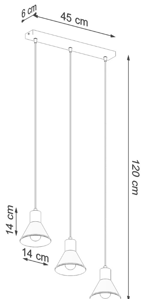 Sollux Lighting Závěsné svítidlo TALEJA 3 Černá [E27].