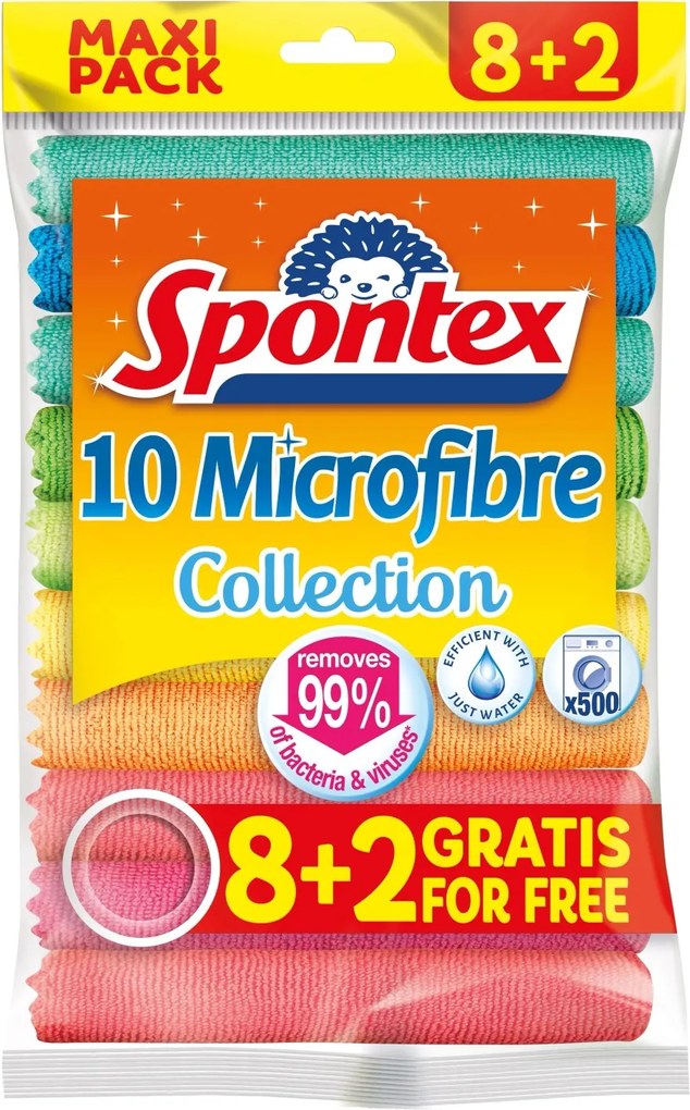 Spontex Utěrka z mikrovlákna sada 8+2 zdarma