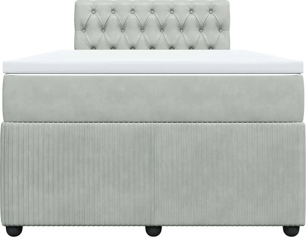 Box spring postel s matrací světle šedá 120 x 200 cm samet 3290016