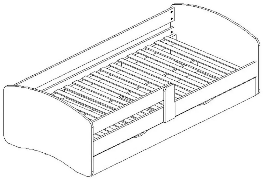 Postel s ÚP SHOKORA 200x90 cm bílá