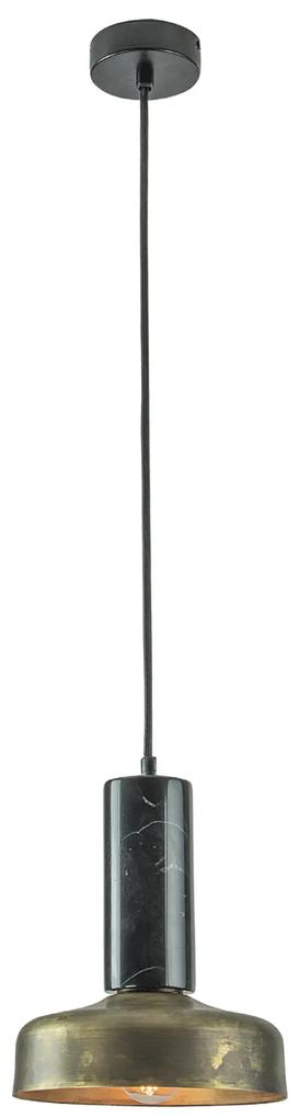 Zambelis 18165 závěsné svítidlo, 1xE14, černý mramor/mosaz, 17,5cm
