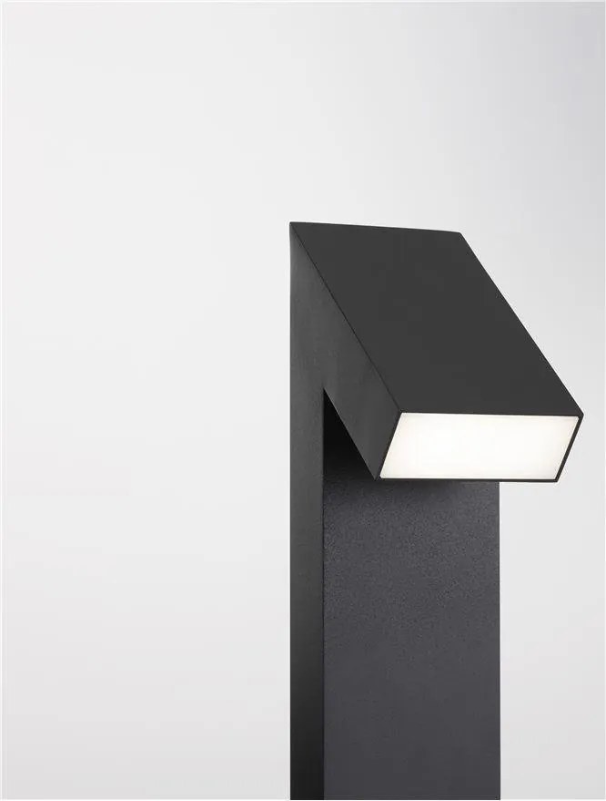 NV 9020931 Venkovní sloupkové svítidlo BRIGITTA černý hliník a akrylový difuzor proti oslnění LED 6W 3000K 100-240V IP65 - NOVA LUCE