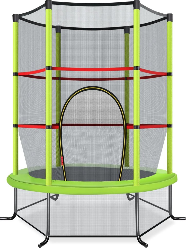 Costway Ø165 cm zahradní trampolína s ochrannou sítí trampolína do 135 KG pružná
