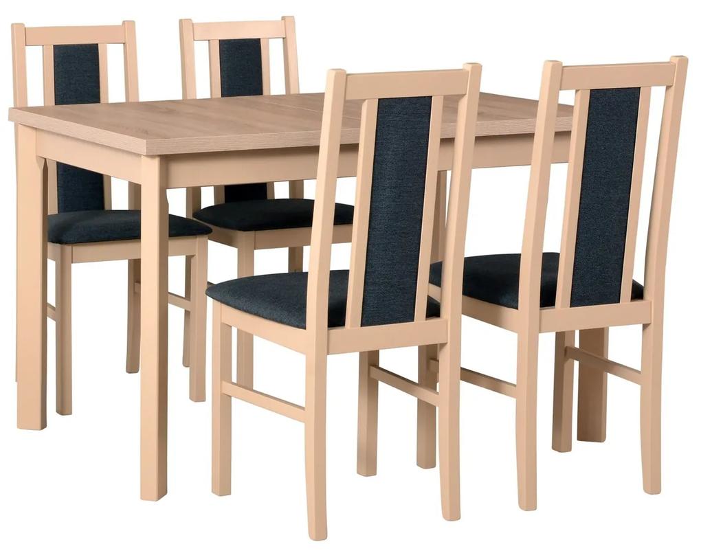 Jídelní set MILENIUM 1 Stůl+4 židle (Max 5P+Boss 14 ) dub sonoma/látka tmavě šedá