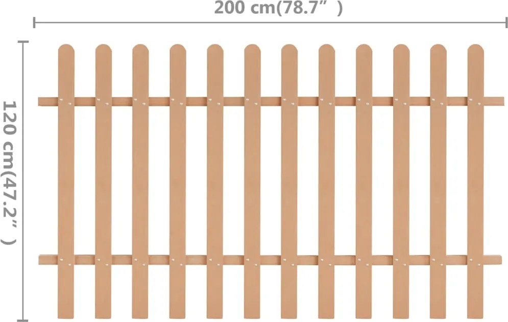 vidaXL Marketos Laťkový plot WPC 200 x 120 cm