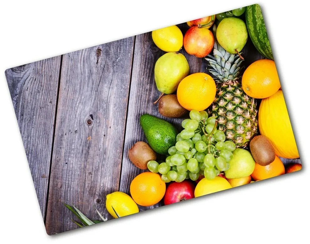 Wallmuralia Kuchyňská deska velká skleněná Ovoce na stromě 80x52 cm