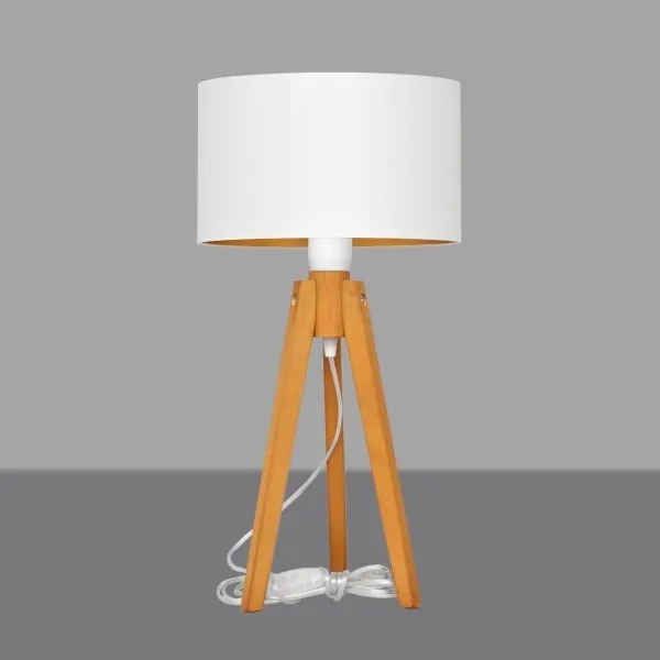 Stolní lampa ALBA 1xE27/15W/230V bílá/zlatá/dub
