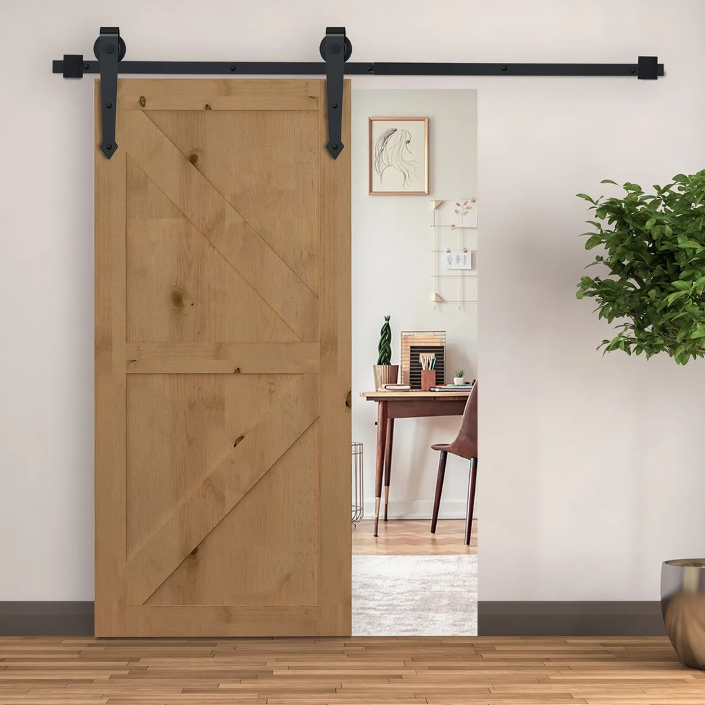 HOMCOM Sada posuvných dveří, rustikální design, uhlíková ocel, nosnost až 100 kg na panel