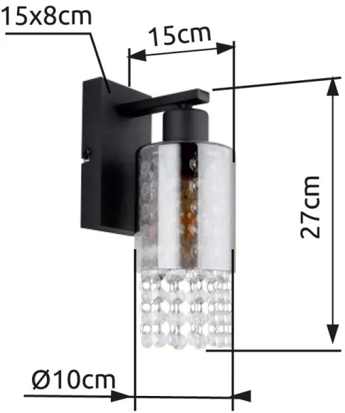 Globo 15799W - Nástěnná lampa BACKEY 1xE27/40W/230V černá