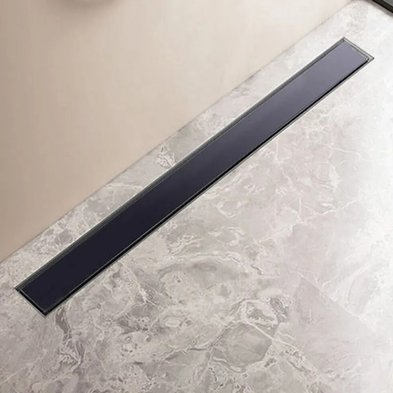 BPS-koupelny Sprchový odtokový žlab 2in1 DL01 GLASS HYD-2662 90 cm, černý