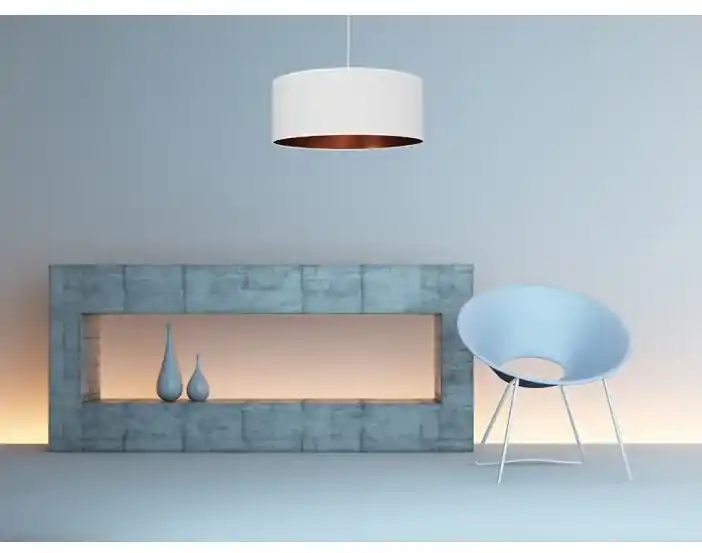 Moderní závěsná lampa s měděným středem a stínidlem | BIANO