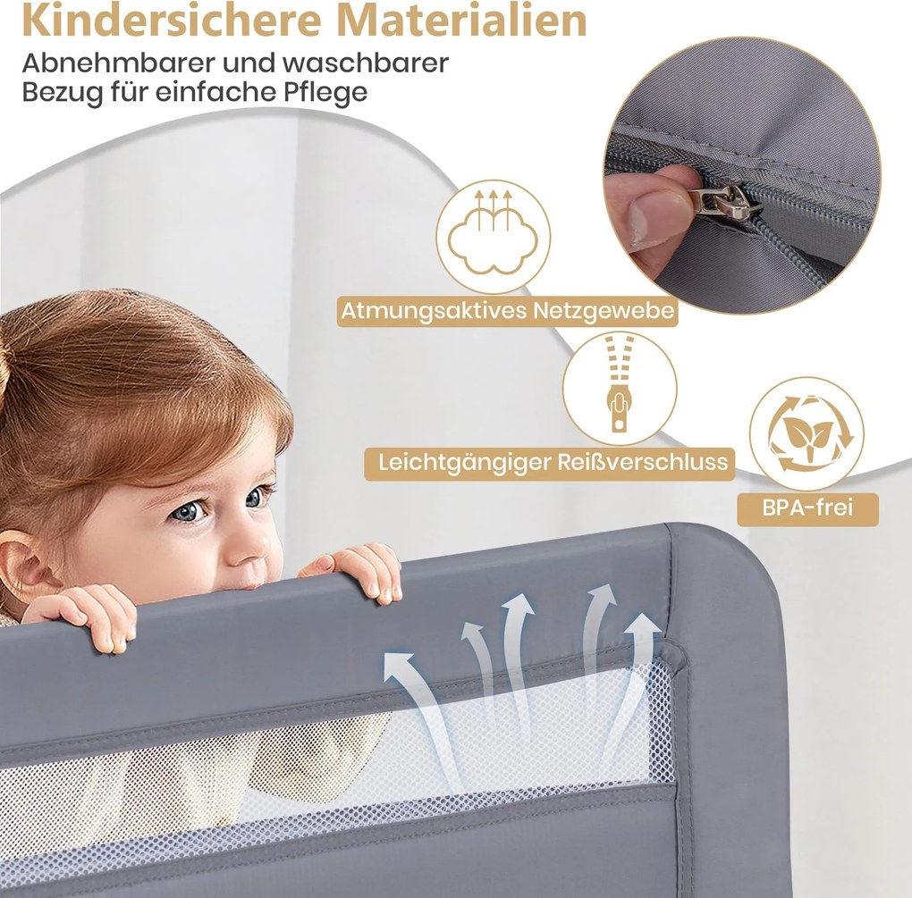 Costway Zábrana na postel pro batolata 100 cm skládací zábrana na dětskou