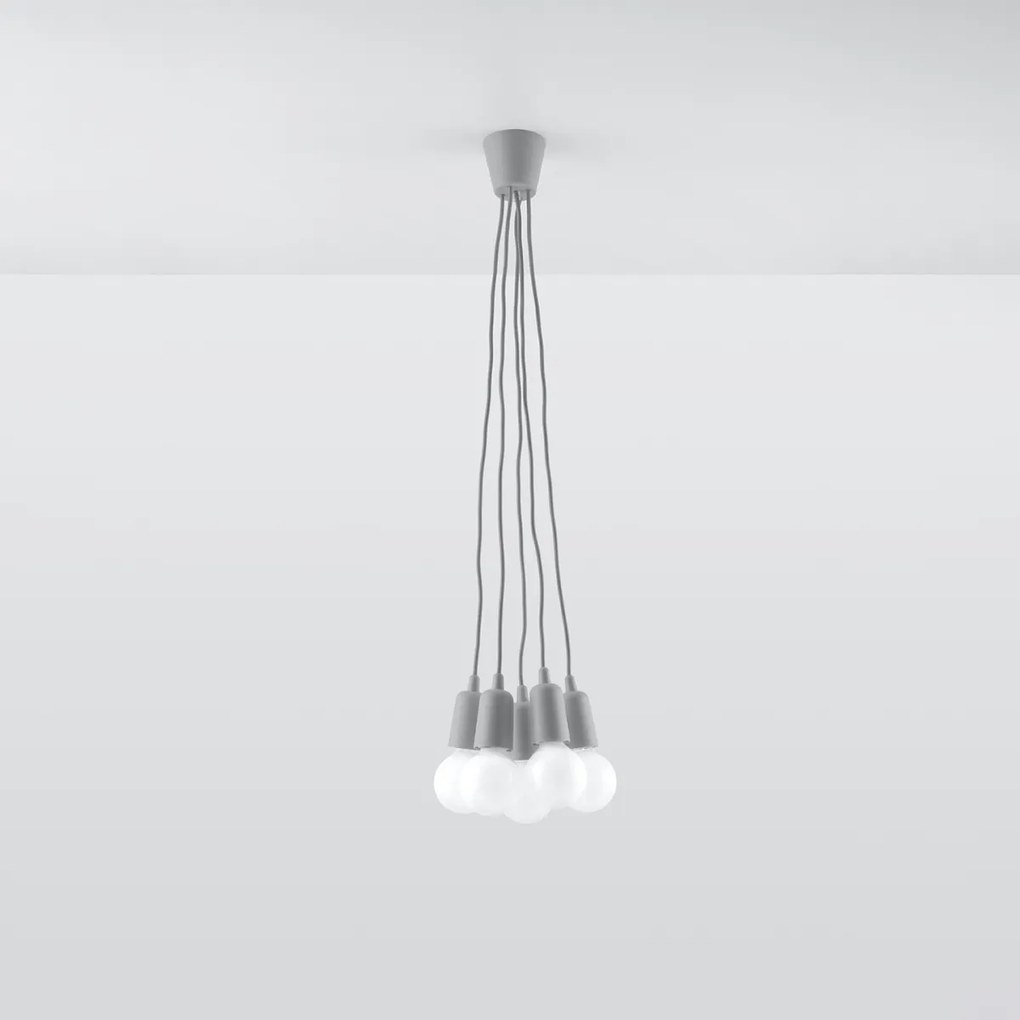 Sollux Lighting Závěsné svítidlo DIEGO 5 šedé