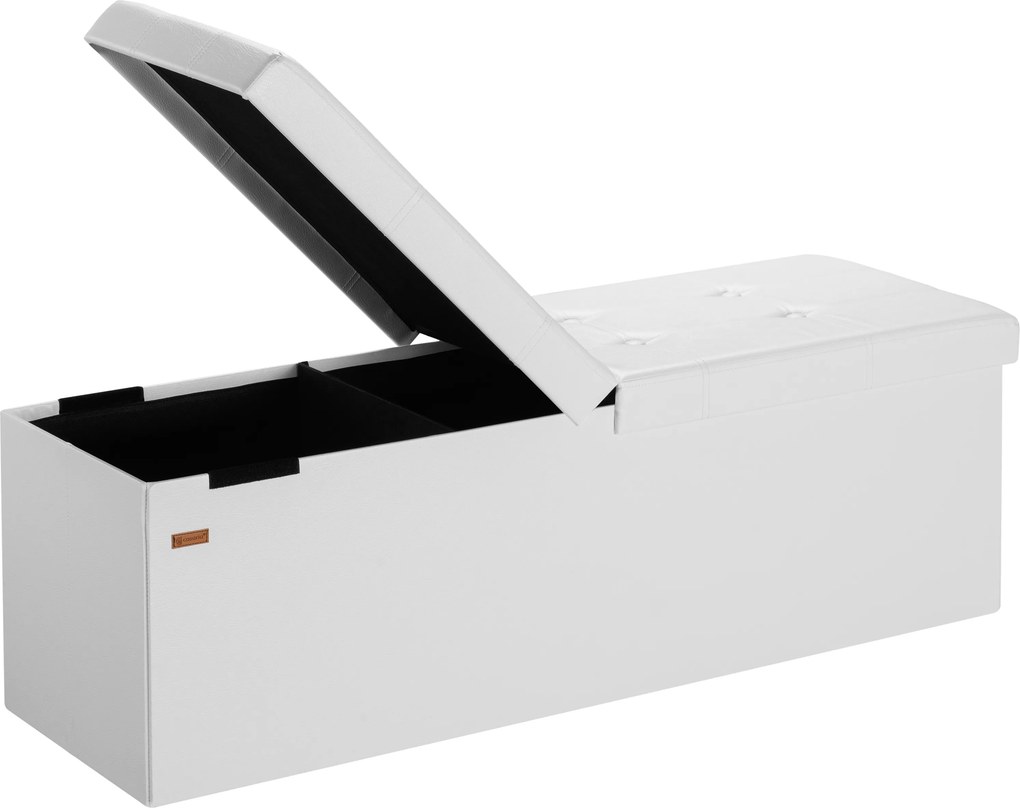 Lavice s úložným prostorem bílý 115x38x38cm s odklápěcí víko