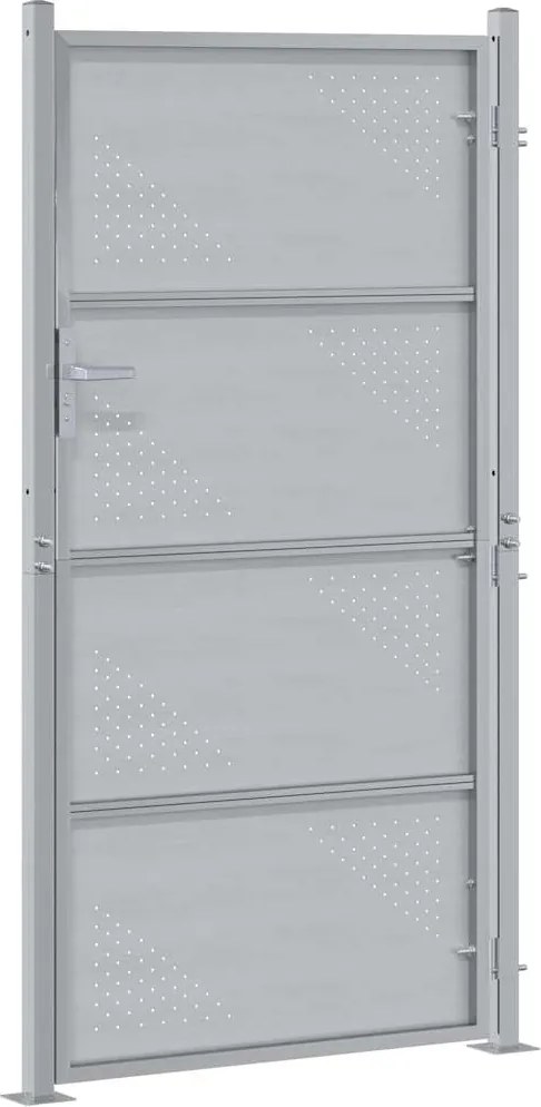 Zahradní brána se zámkem Stříbrná 96 x 200 cm Nerezová ocel 3402589