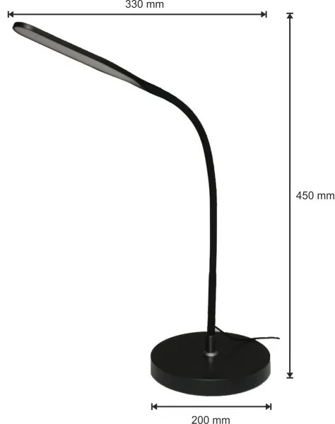 LED Stmívatelná lampa 3v1 LED/10W/230V 3000/4000/6000K CRI 90 černá