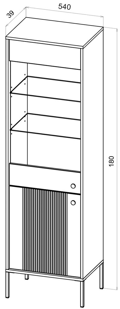 Vitrína Iseo 54 cm černá