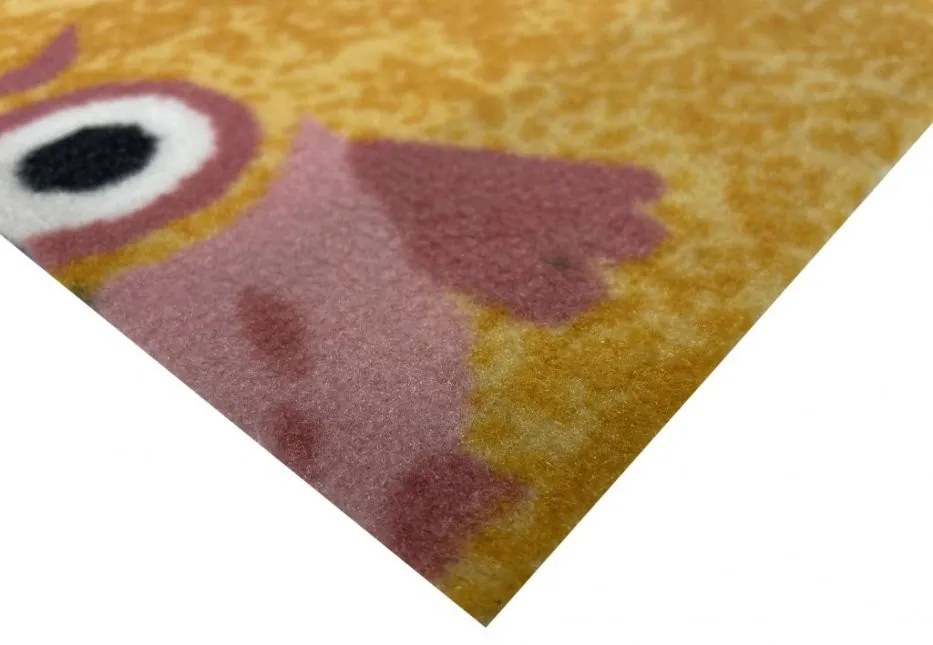 Vopi | Dětský koberec Sovička SILK 5248 oranžovožlutá - 133 x 165 cm