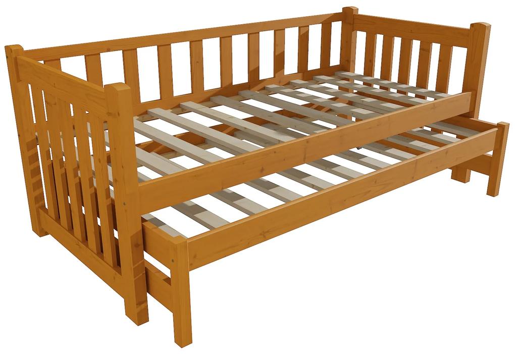 Vomaks Dětská postel s výsuvnou přistýlkou DPV 002 Rozměr: 80 x 200 cm, Barva: surové dřevo