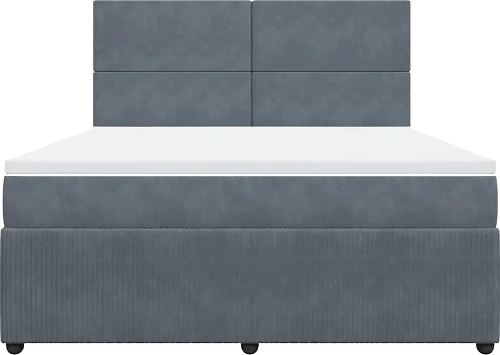 Box spring postel s matrací tmavě šedá 180x200 cm samet 3294701