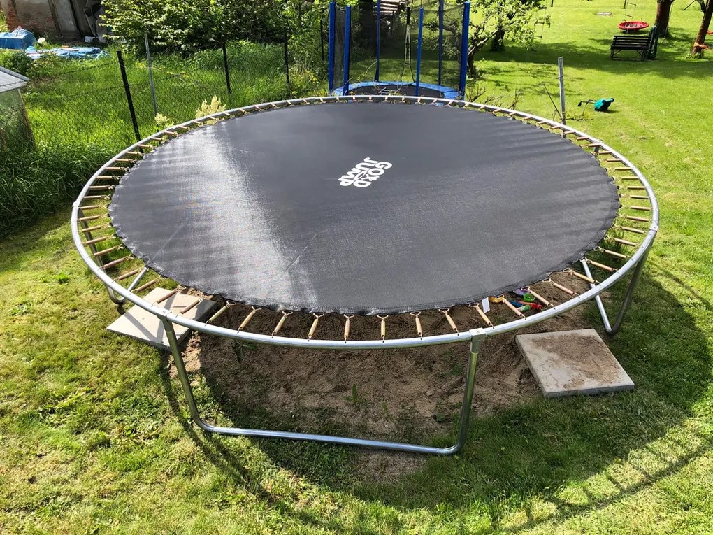 Premium Modrá trampolína 366 cm s vnitřní ochrannou sítí + žebřík - Inside