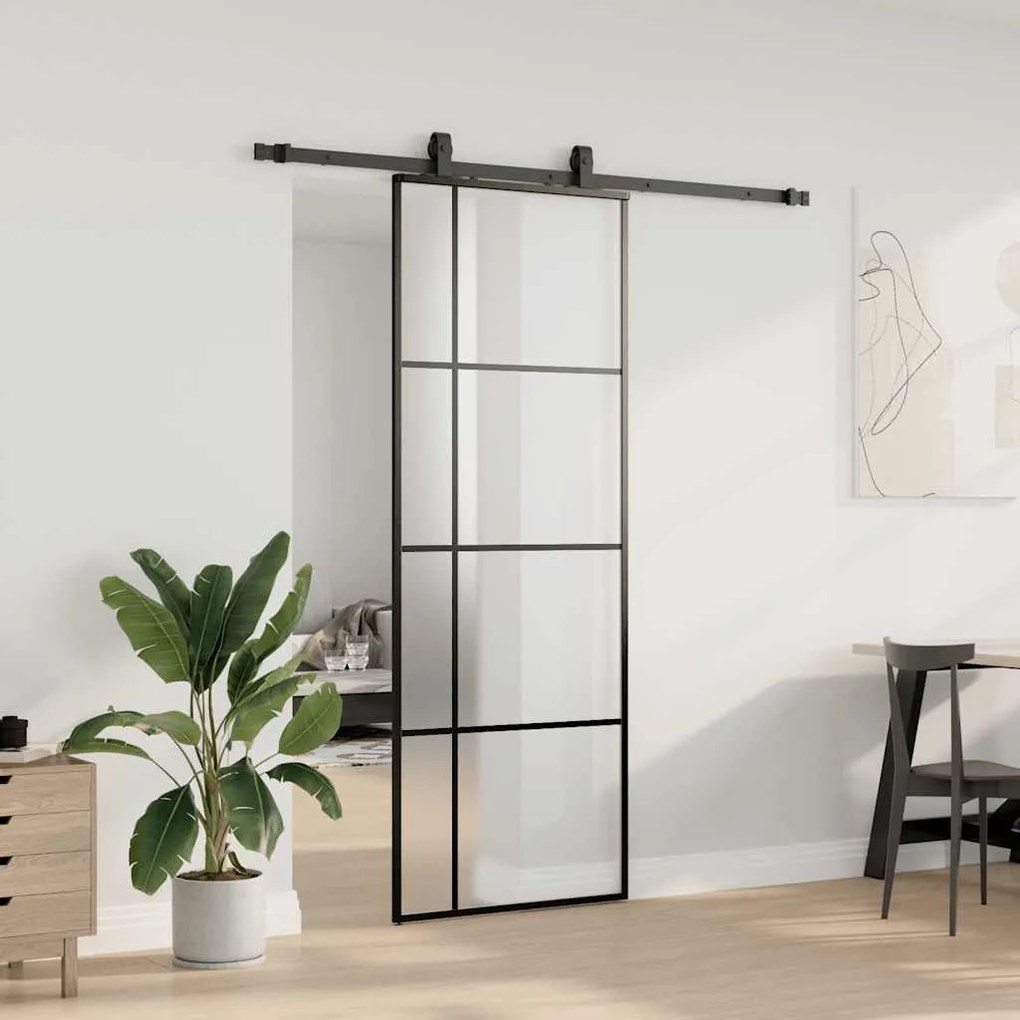 Posuvné dveře se sadou kování černé 76x205 cm ESG Glass 3375809