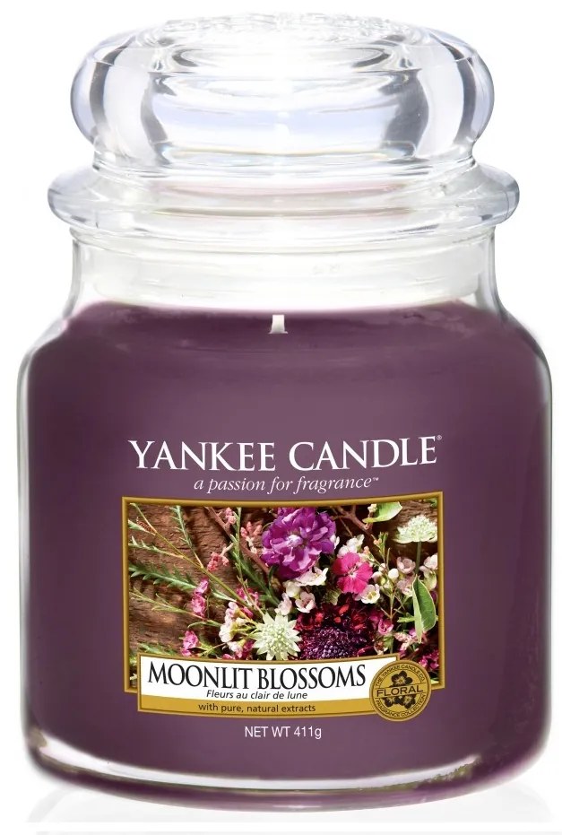 Yankee Candle - vonná svíčka Moonlit Blossoms (Květiny ve svitu měsíce) 411g