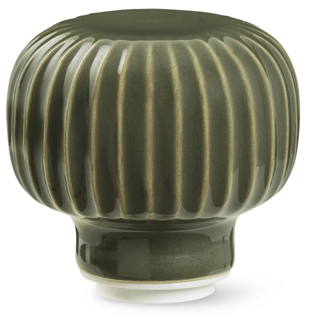 KÄHLER Mlýnek s keramickým strojkem Hammershøi Dark Green 18 cm, zelená barva, přírodní barva, dřevo, porcelán, keramika