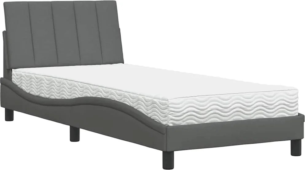 Postel s matrací Hanko tmavě šedá 90 x 200 cm textil 3310504