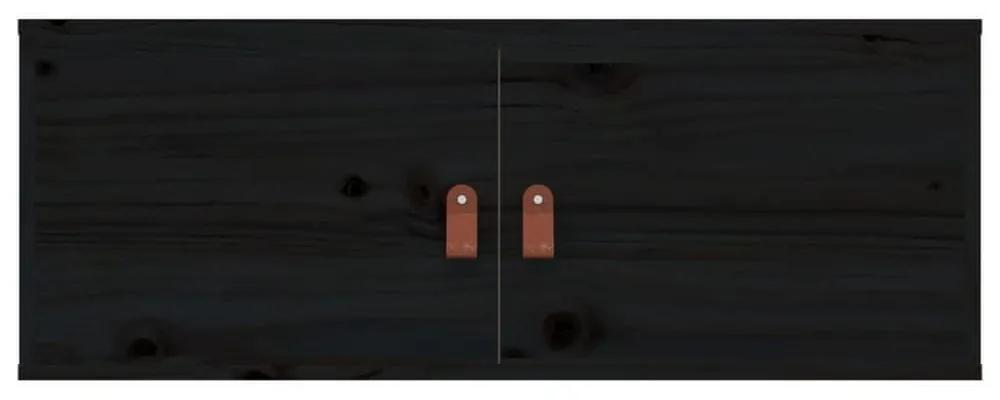 Petromila Nástěnná skříňka černá 80x30x30 cm masivní borové dřevo