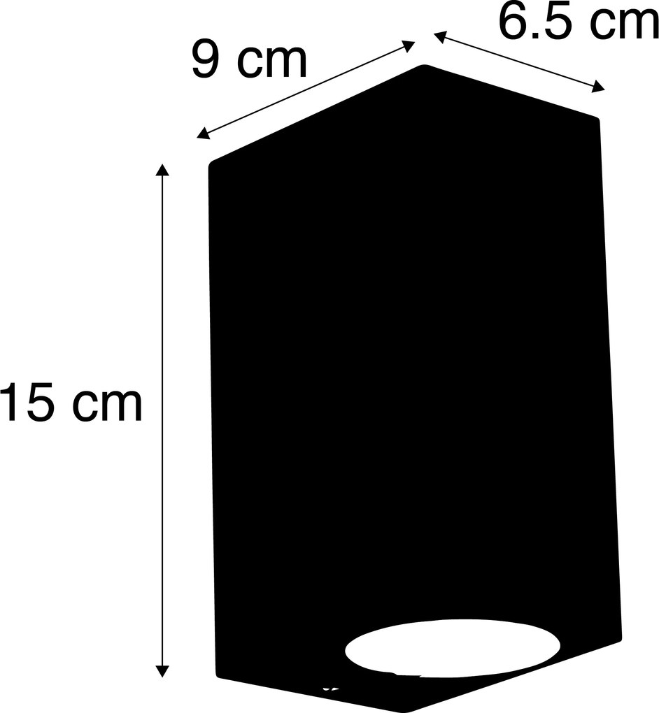 Sada 3 chytrých nástěnných svítidel černá 2-světelná IP44 vč. Zigbee GU10 - Baleno