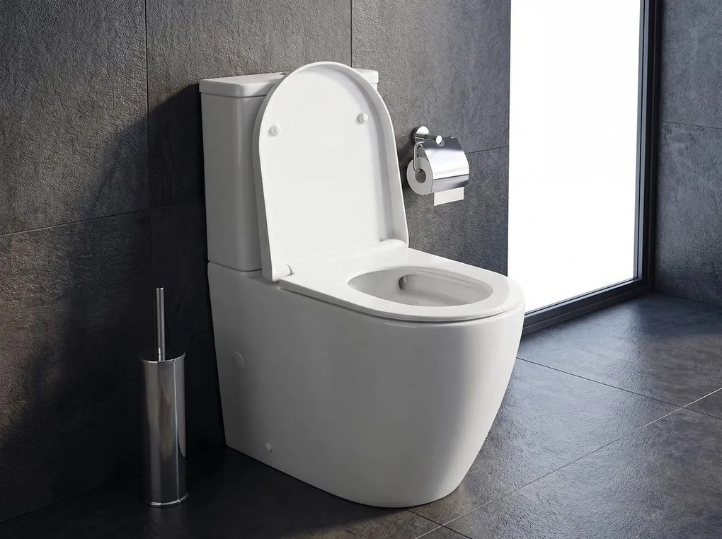 Sapho Turku WC kombi 36 x 85 x 64 cm spodní/zadní odpad Vortex Rimless keramika bílá PC104V