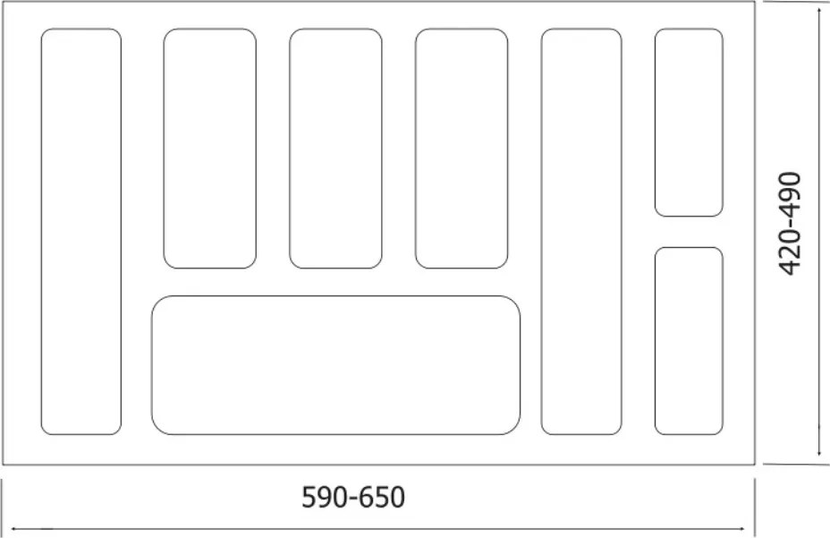 IN-DURO Příborník STRIPES 59 - 65 cm s hloubkou 42 - 49 cm, bílá